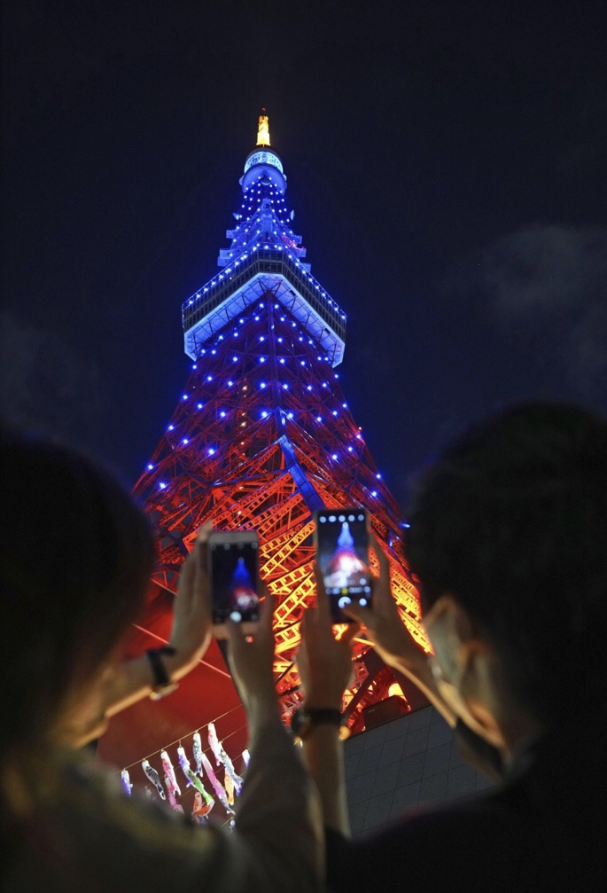 Landmarks in Japan illuminated blue for World Autism Awareness Day ...